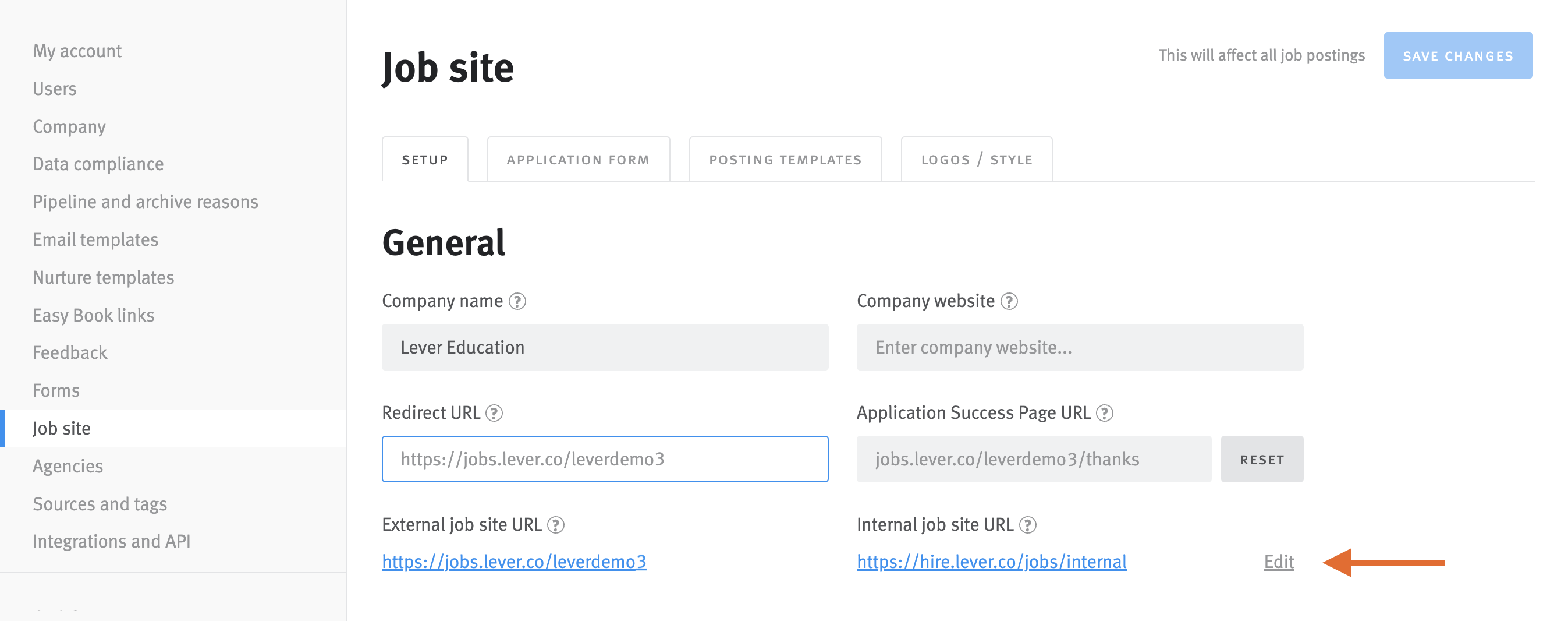 Disabling and enabling your internal job site – Lever Support