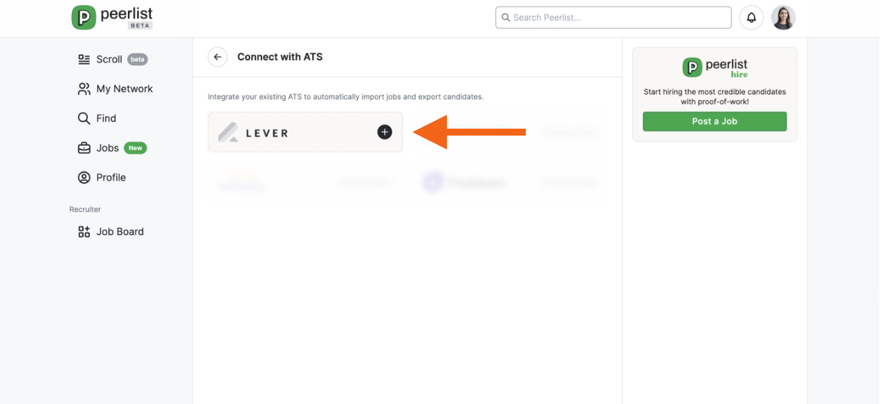 Enabling and using the Peerlist integration – Lever Support