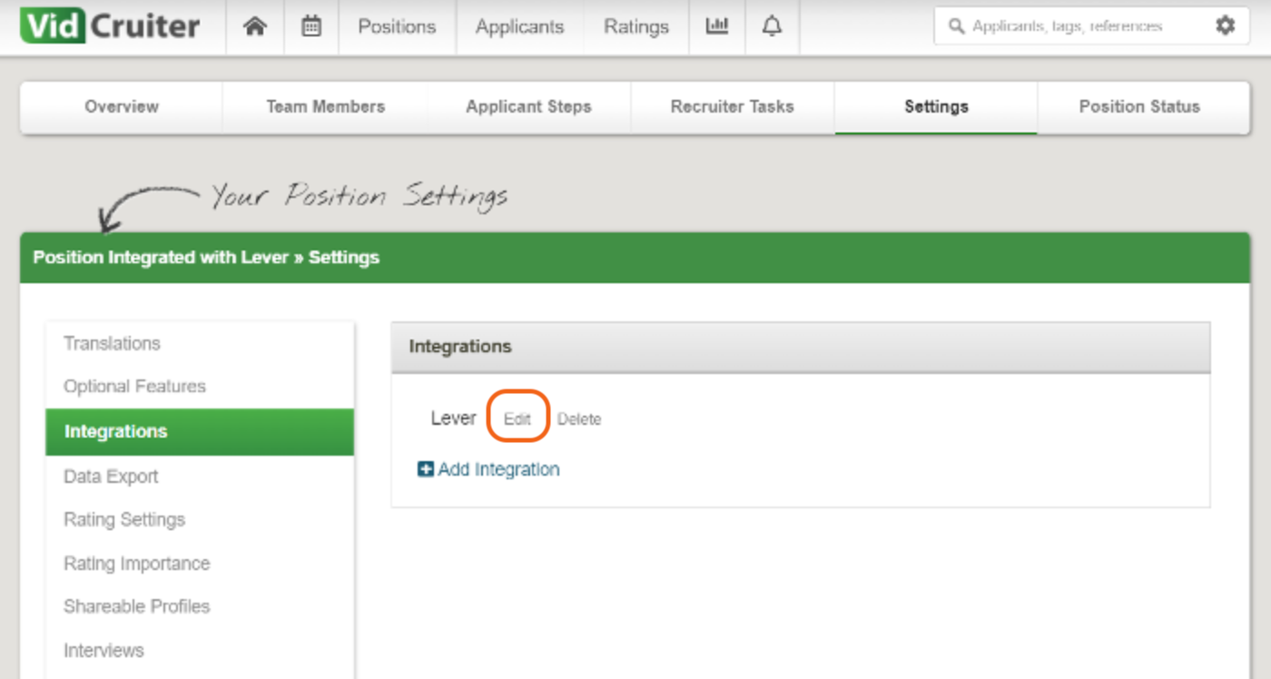 Enabling and using the VidCruiter integration – Lever Support