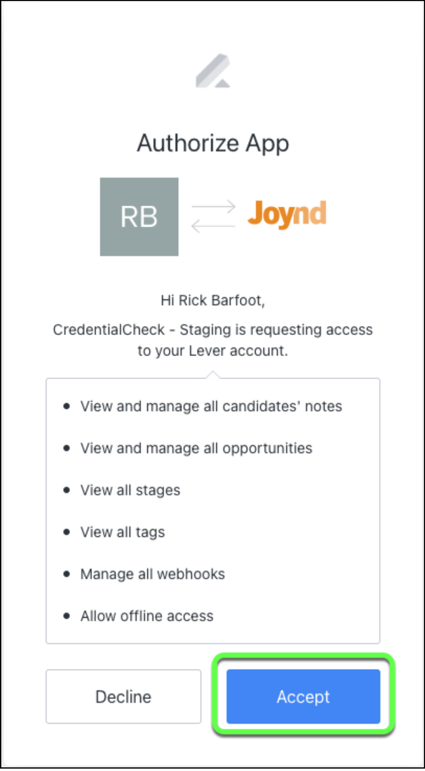 Enabling and using the CredentialCheck by Joynd integration – Lever Support