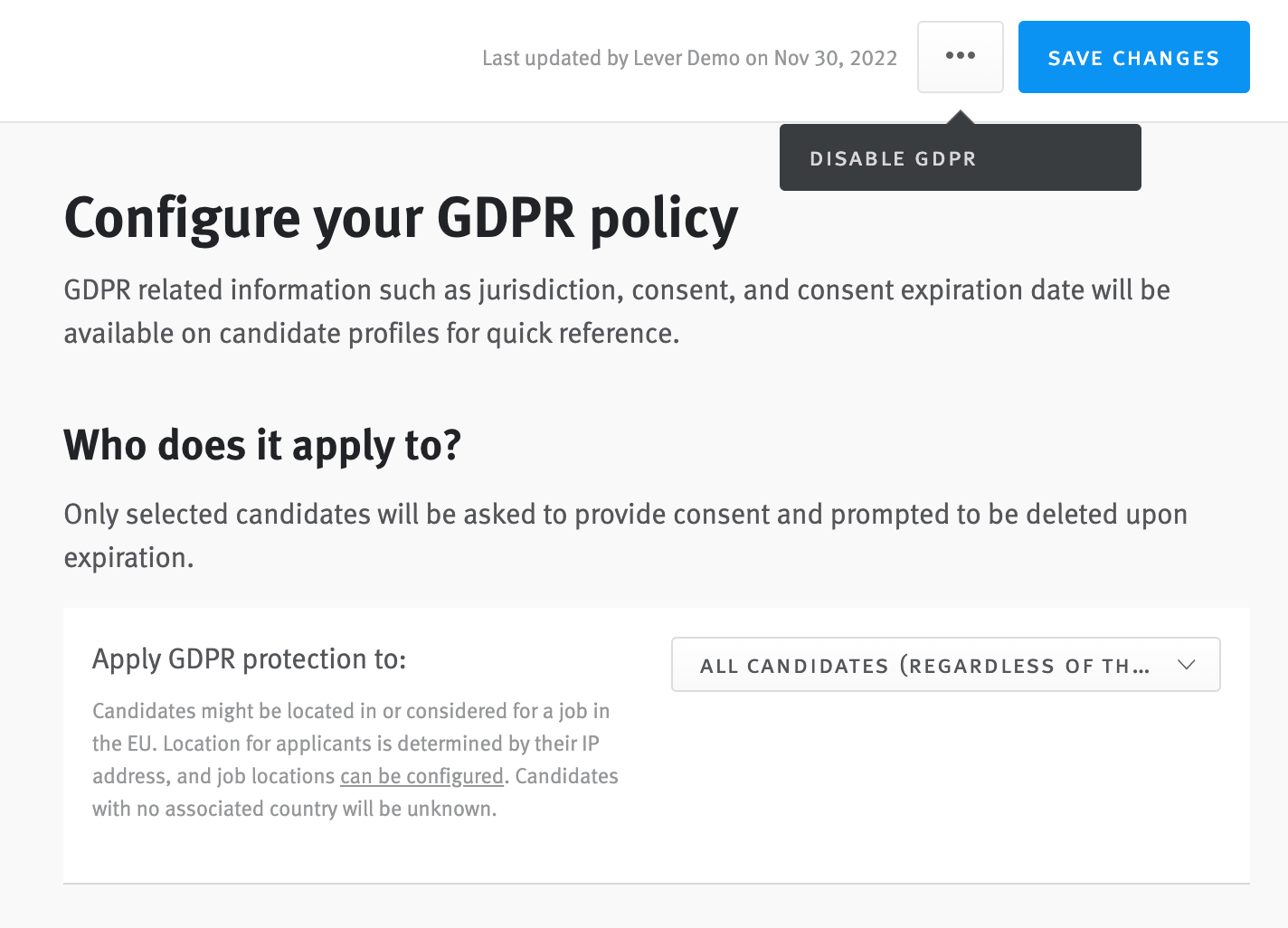 Understanding the difference between Data compliance and GDPR settings ...