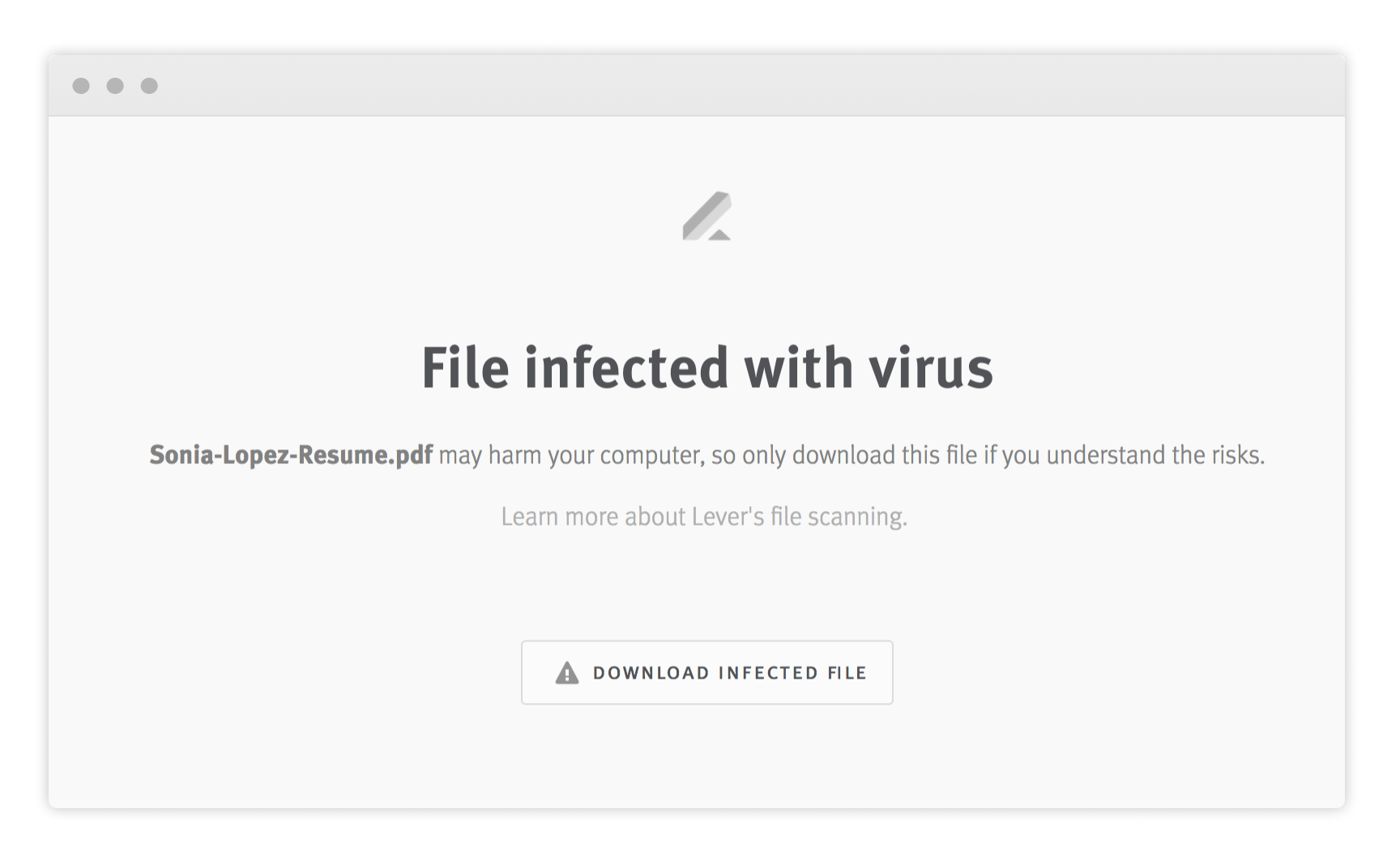 How does Lever handle viruses in candidate files? – Lever Support