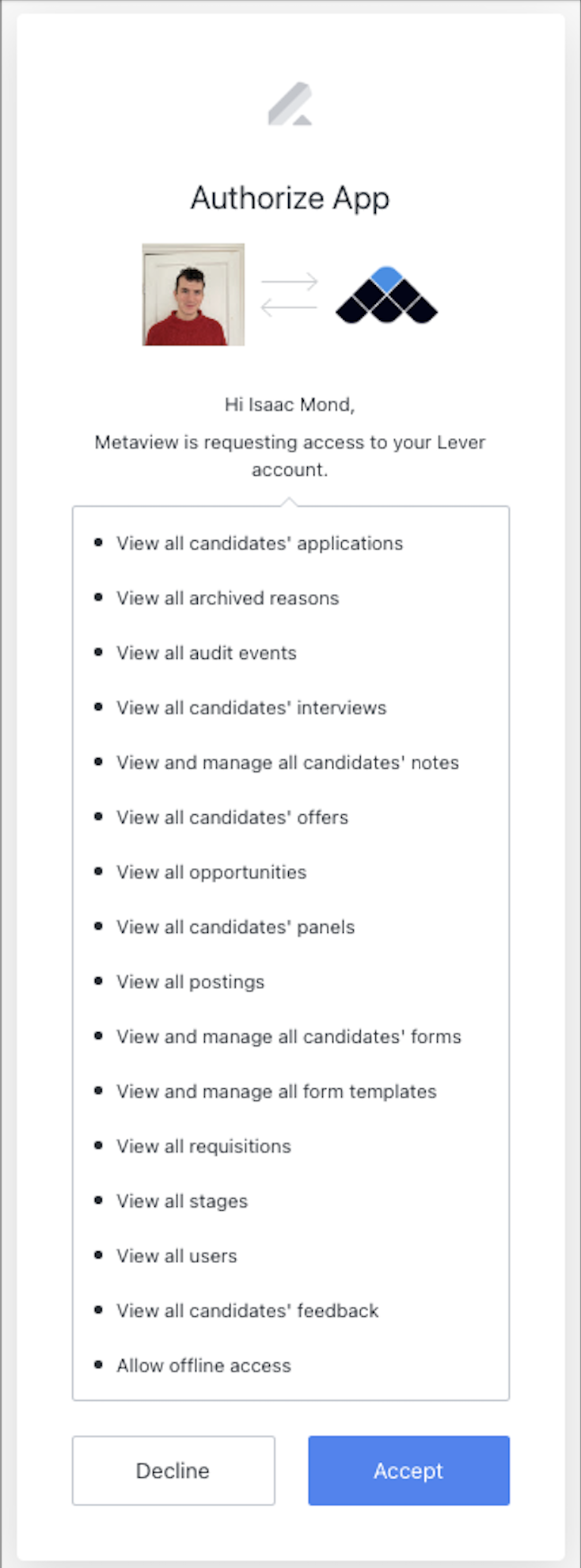 Enabling the Metaview integration – Lever Support