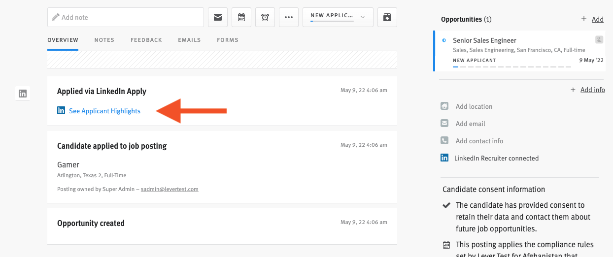 Enabling and using the LinkedIn Apply Connect integration – Lever Support