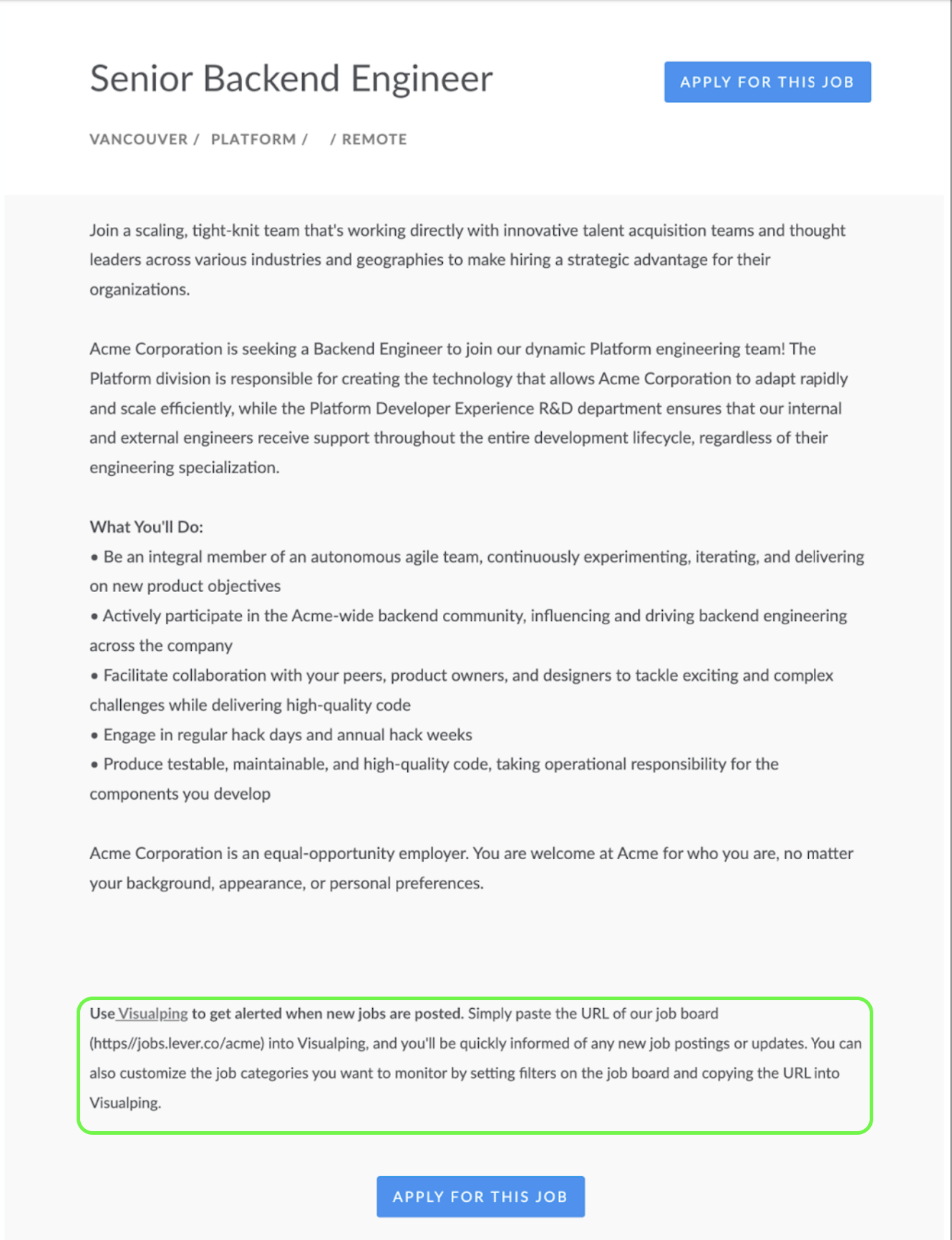 Enabling the Visualping integration – Lever Support