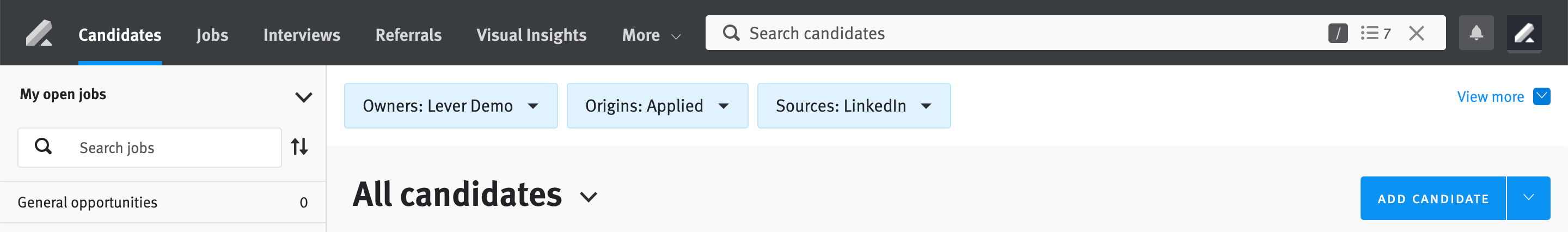 Filtering the candidate pipeline – Lever Support