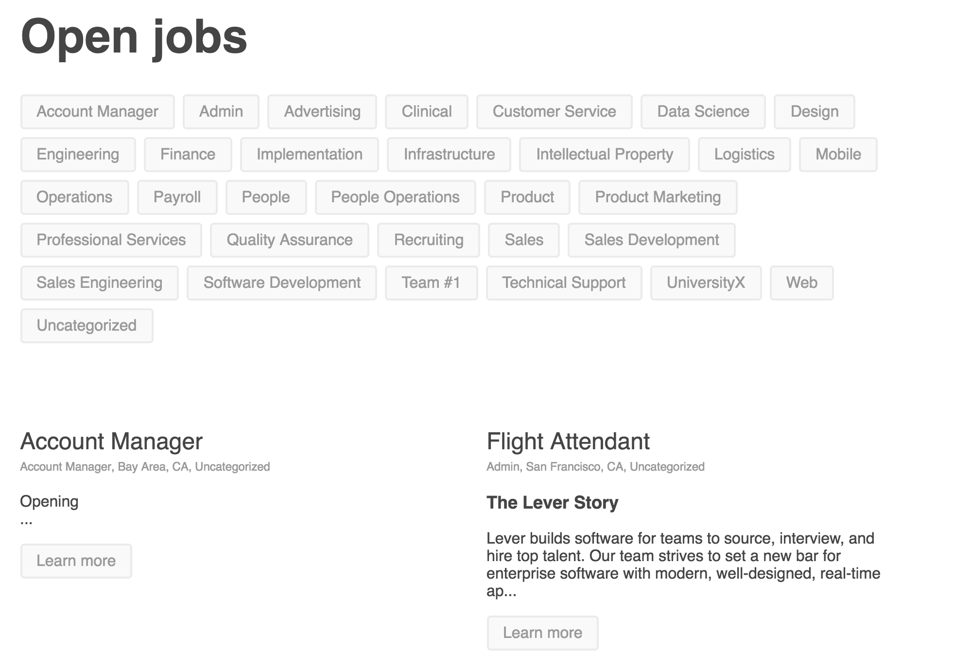 Lever career site options – Lever Support