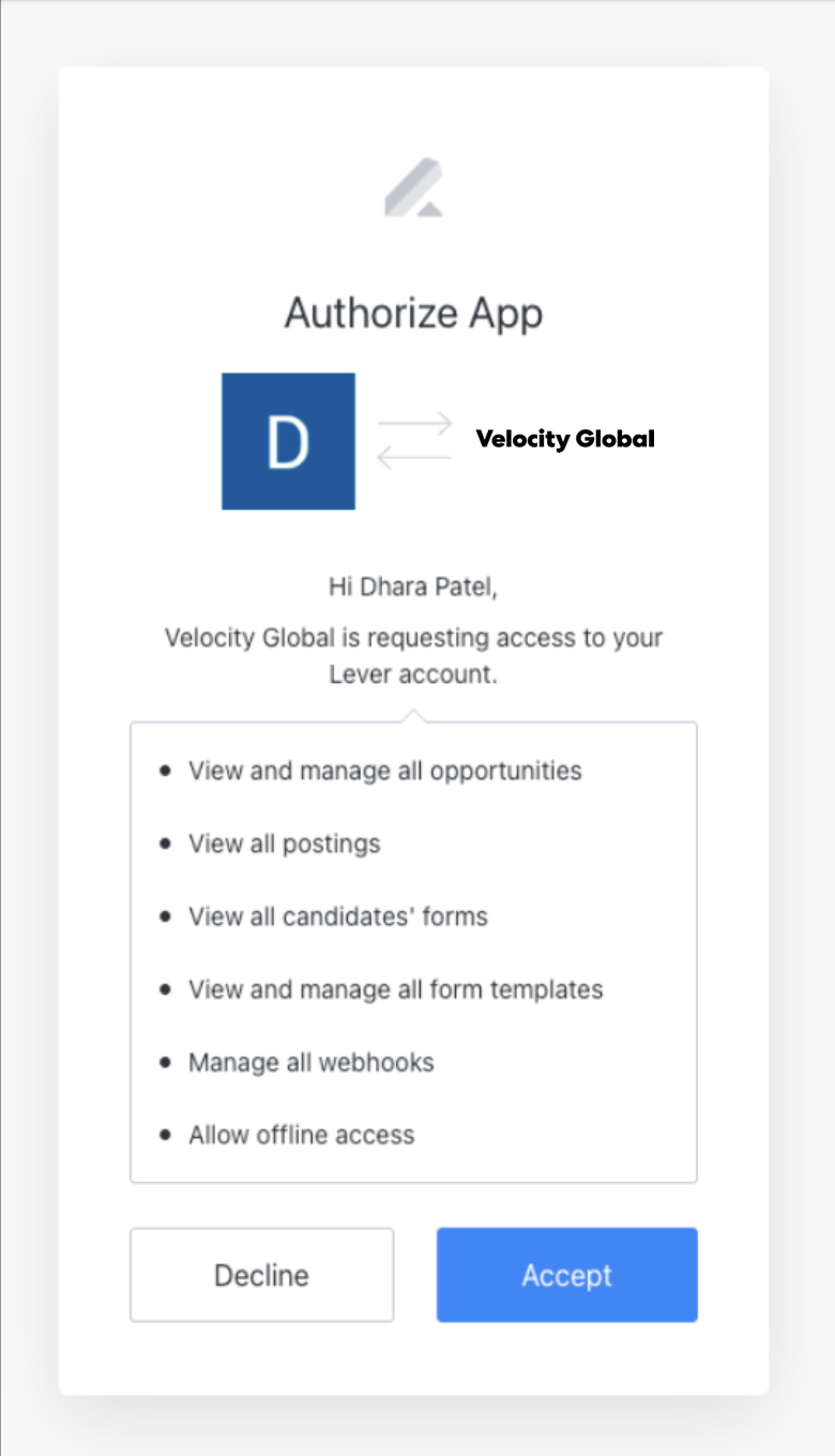 Enabling and using the Velocity Global integration – Lever Support