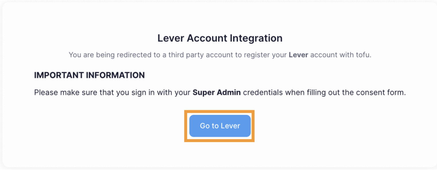 Enabling and using the tofu integration – Lever Support