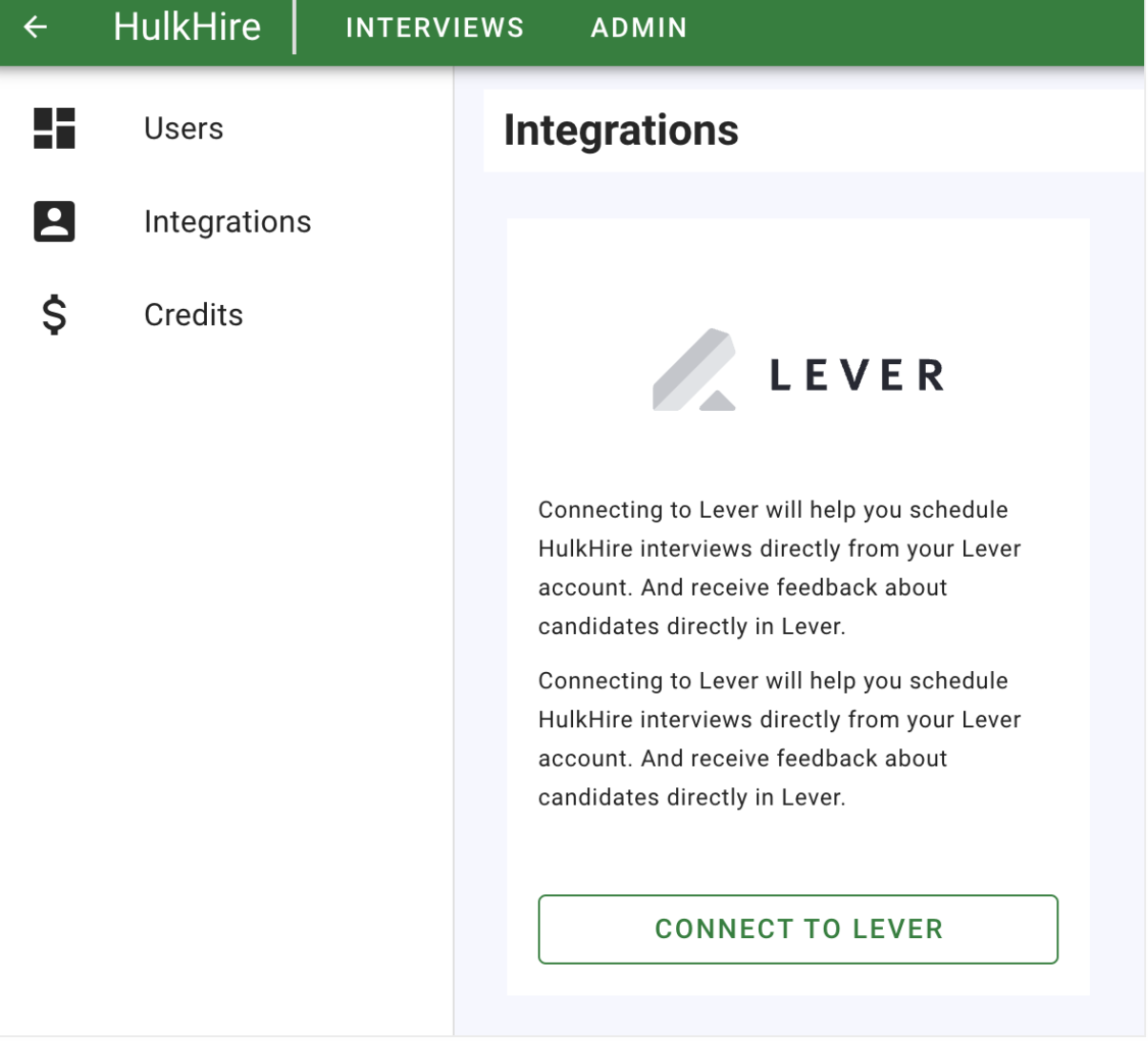 Enabling and using the HulkHire integration – Lever Support