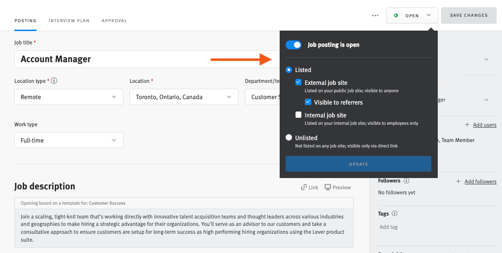 Understanding the differences between job posting states – Lever Support