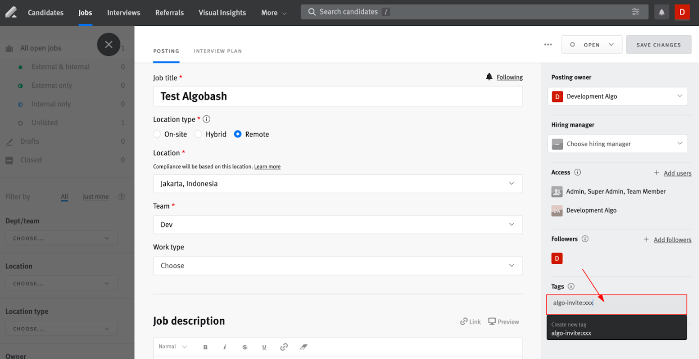 Enabling and using the Algobash integration – Lever Support