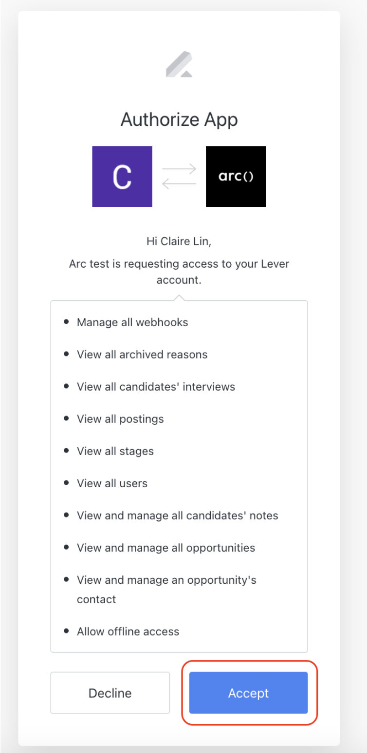 Enabling and using the Arc integration – Lever Support
