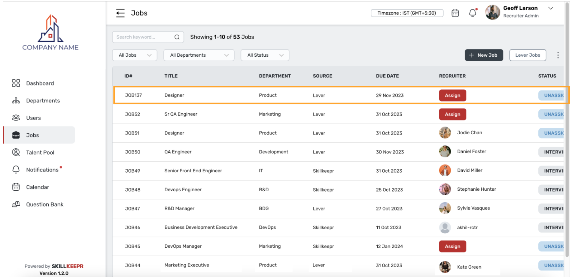 Enabling and using the SkillKeepr integration – Lever Support