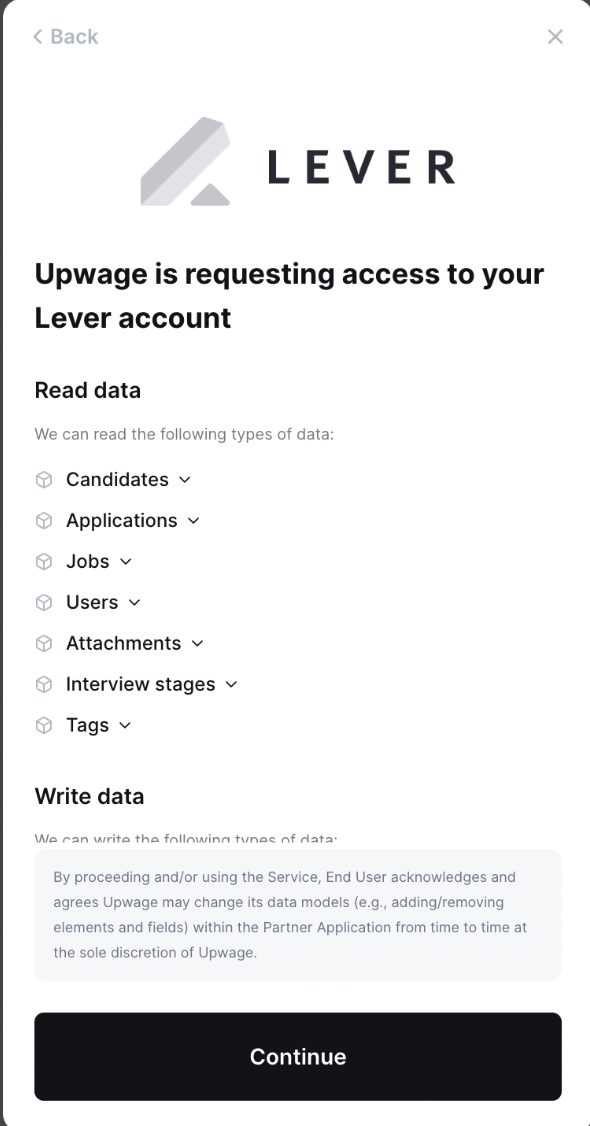 Enabling and using the Upwage integration – Lever Support