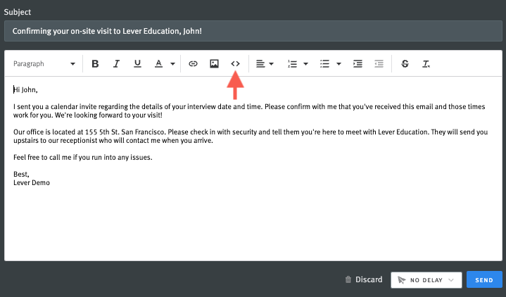 Formatting emails in Lever – Lever Support