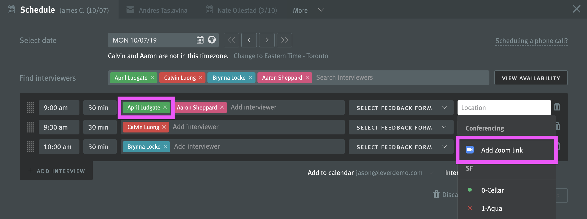 Enabling and using the Zoom integration – Lever Support