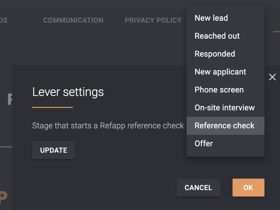 Enabling and using the Refapp integration – Lever Support