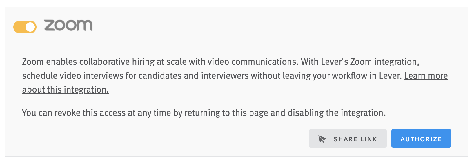 Enabling and using the Zoom integration – Lever Support