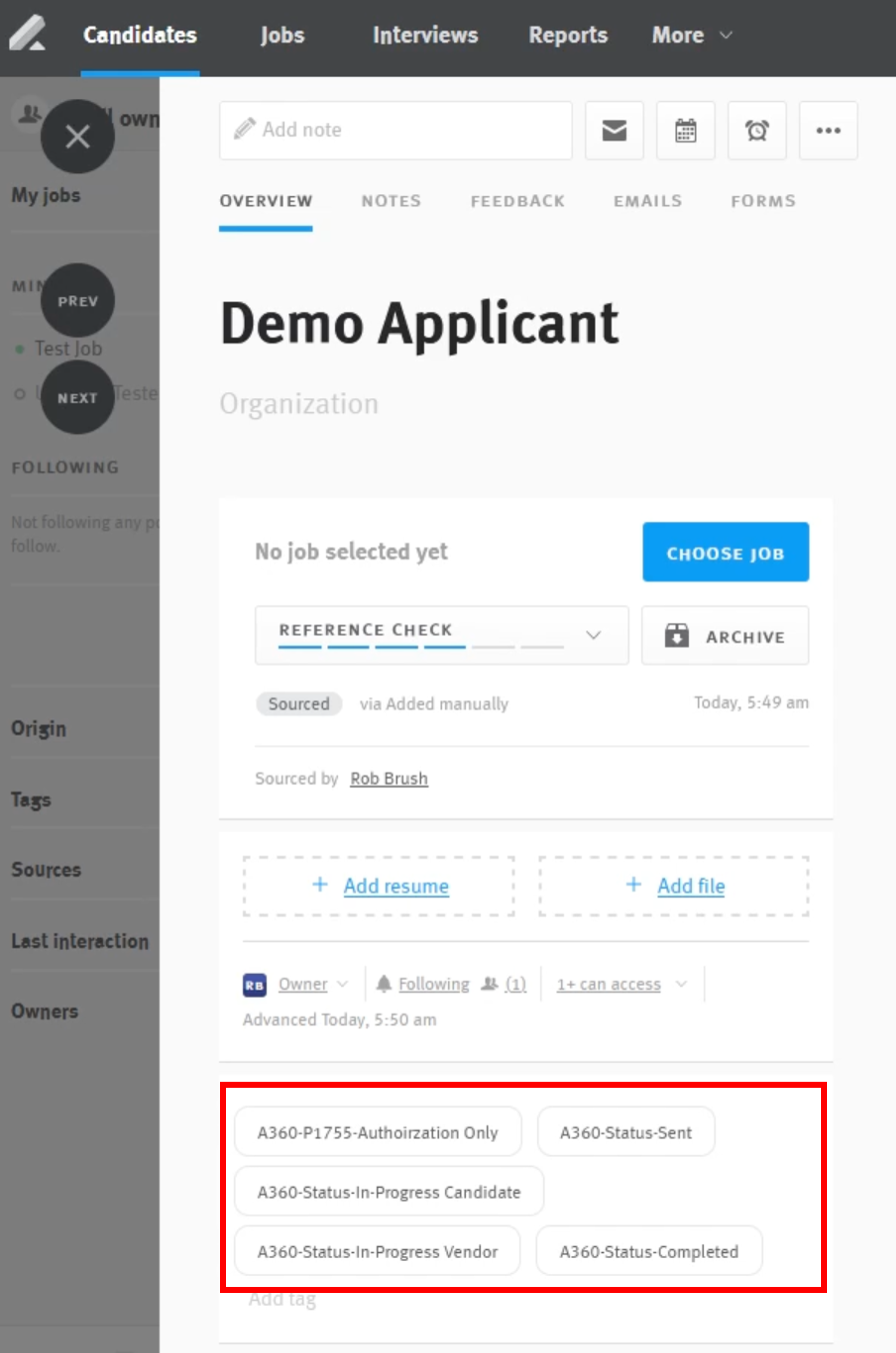 Enabling and using the Applicant360 integration – Lever Support