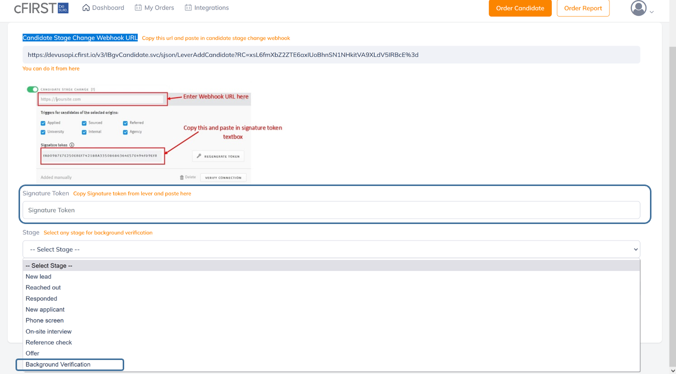 Enabling and using the cFIRST integration – Lever Support