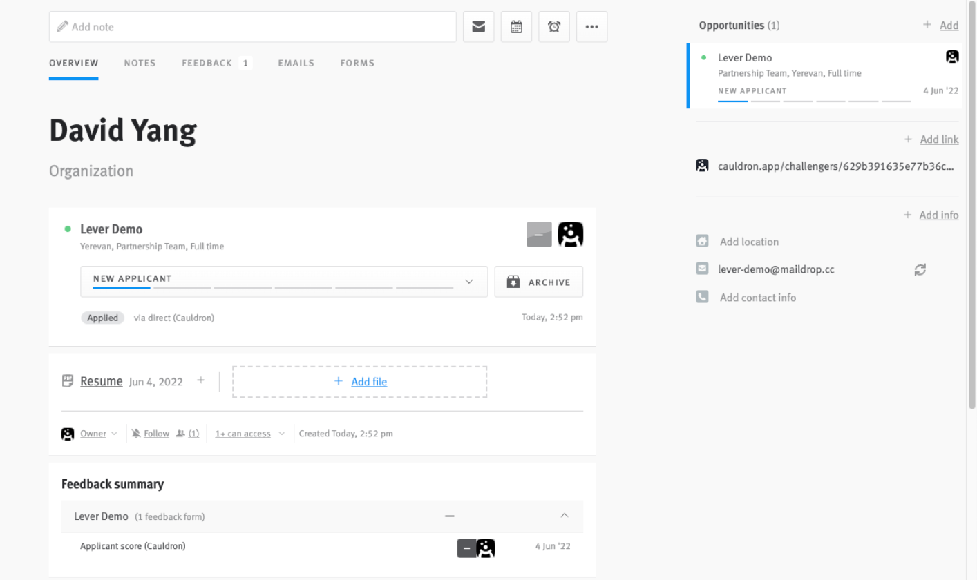Enabling and using the Cauldron integration – Lever Support