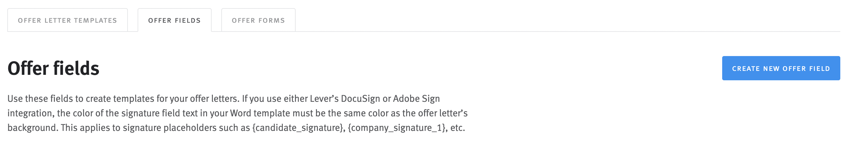 Creating and managing offer forms – Lever Support