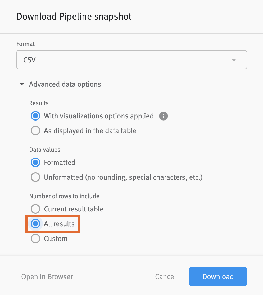 Visual Insights: Downloading data – Lever Support