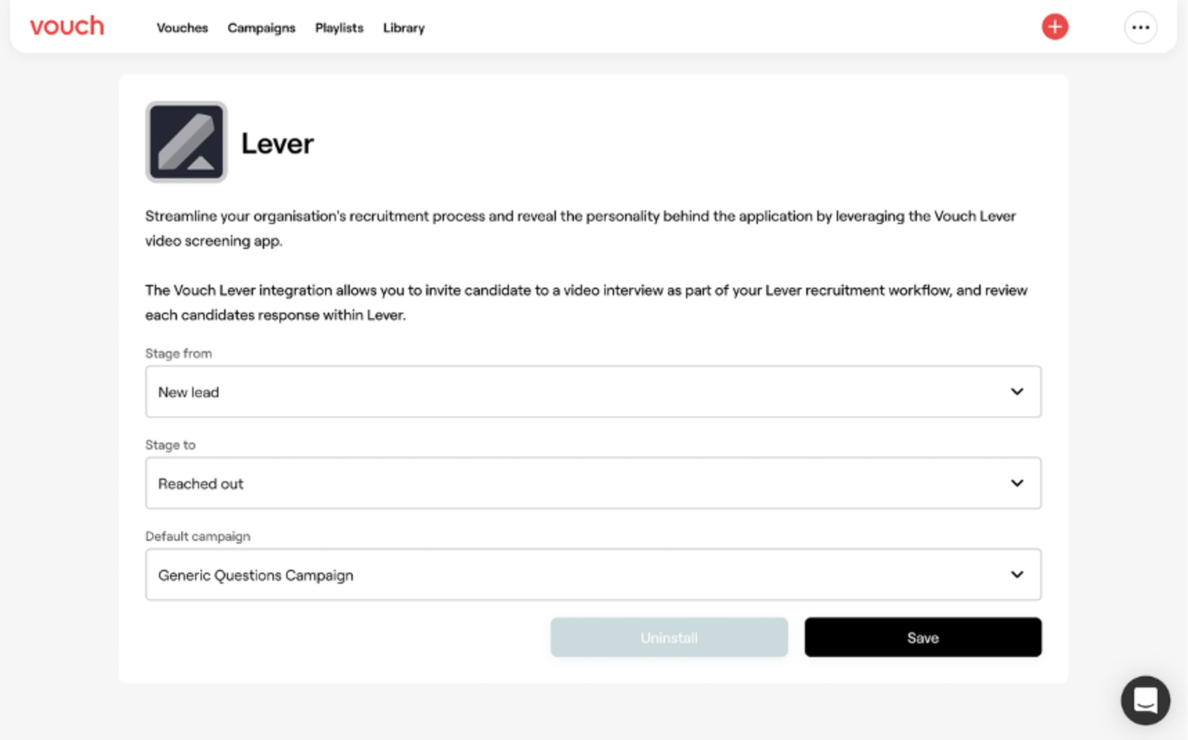 Enabling and using the Vouch integration – Lever Support