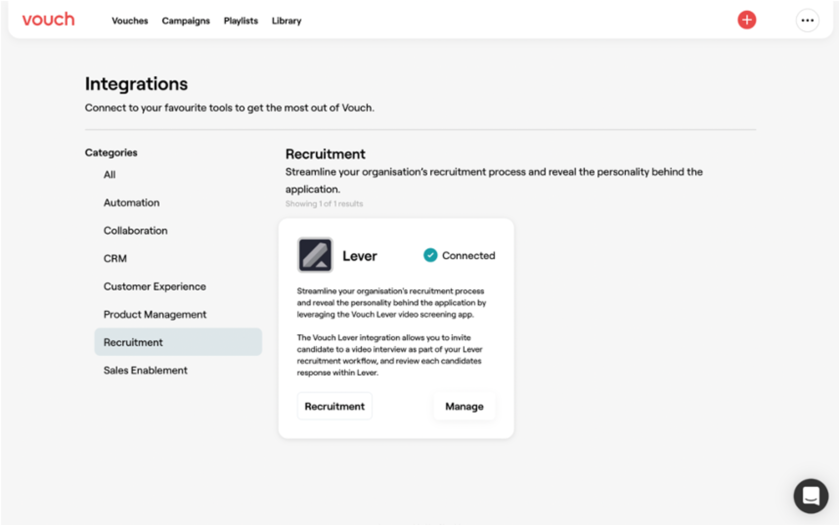 Enabling and using the Vouch integration – Lever Support