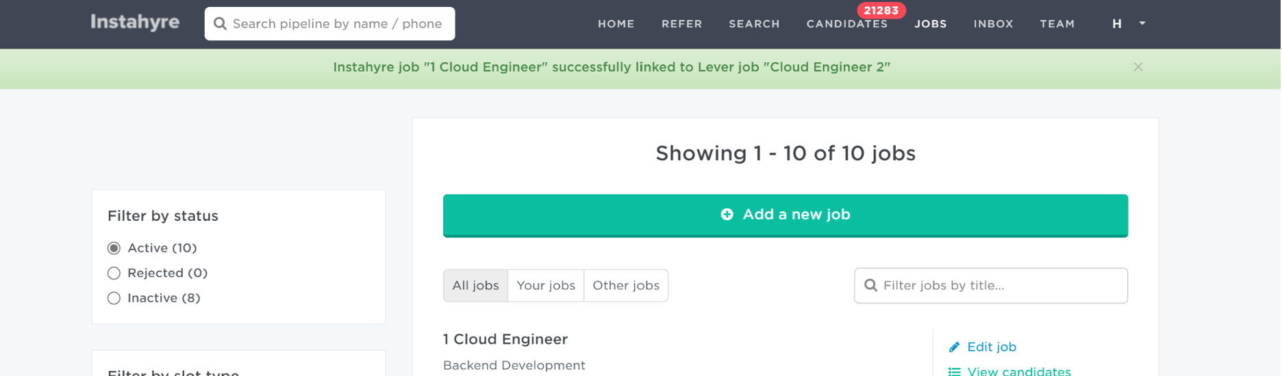 Enabling and using the Instahyre integration – Lever Support