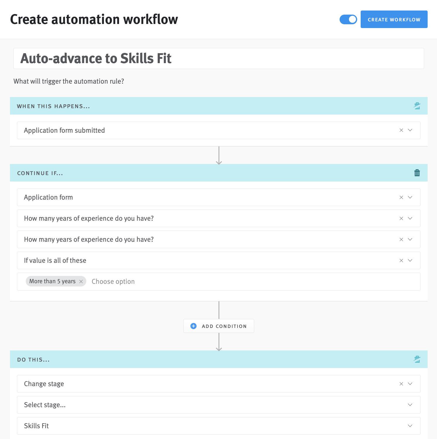 Creating and managing automation workflows – Lever Support