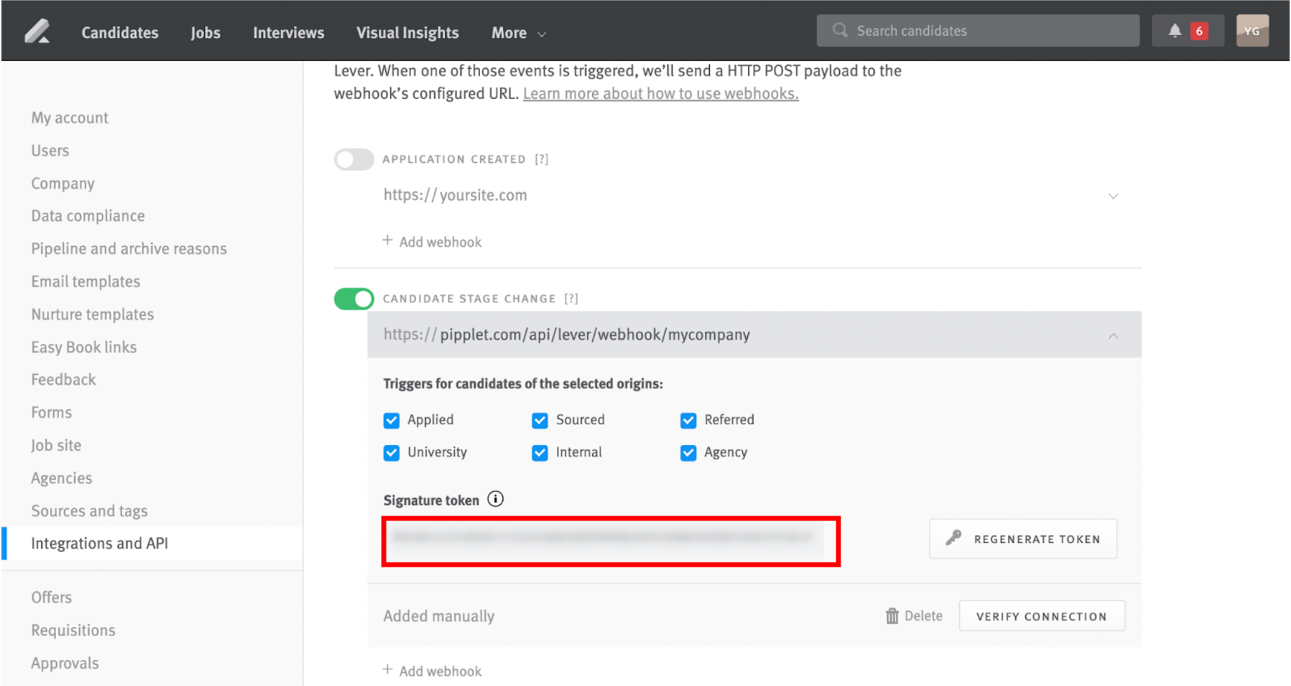 Enabling the Pipplet integration – Lever Support